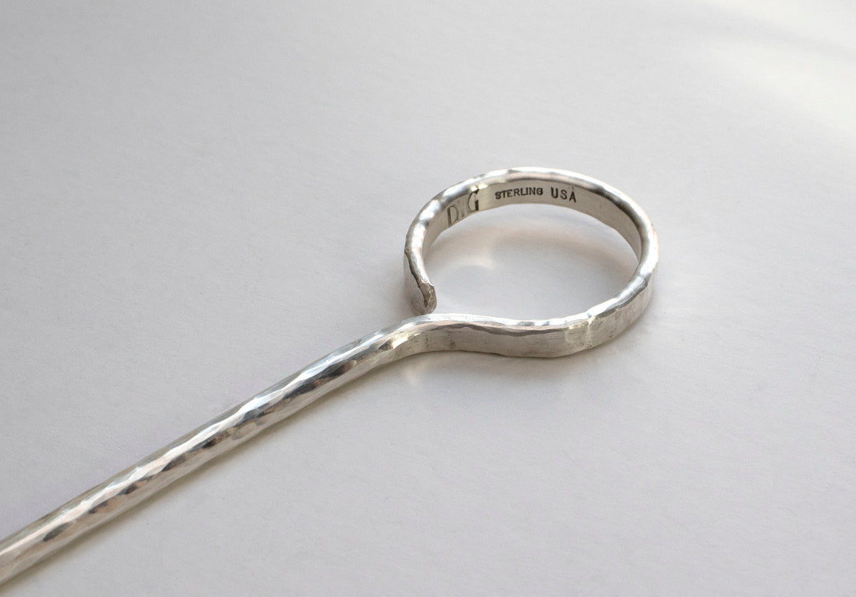 Cocktail Stirrer - Forged Sterling Silver with Loop – DMG Designs Metal ...